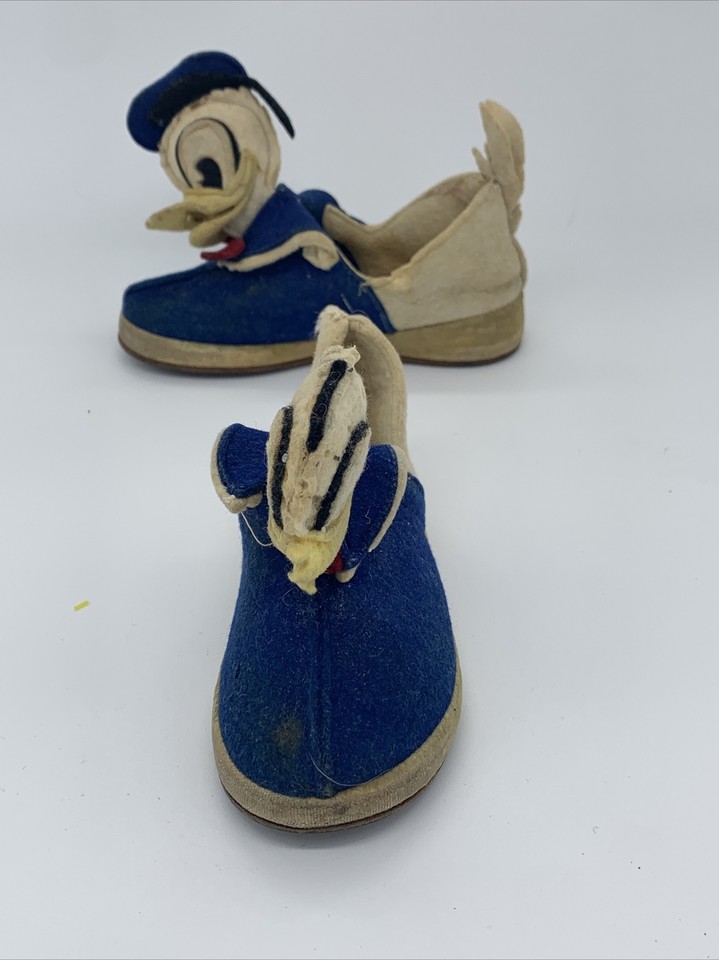 vintage Donald duck felt/leather shoes/slippers | eBay