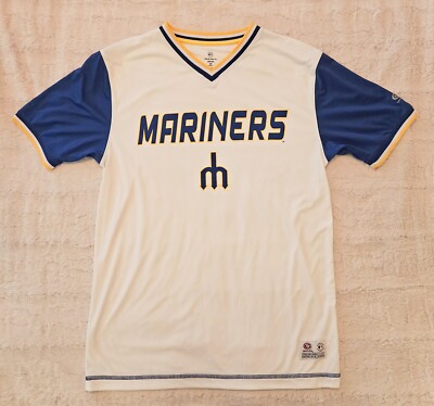 Seattle Mariners Throwback Pullover True Fan Genuine Merchandise White ...