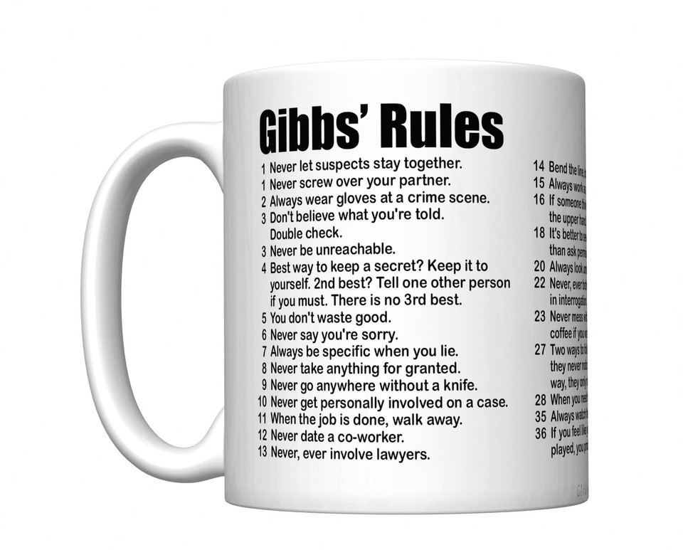 Ncis 2023 Gibbs' Rules Coffee Mug all 38 Rules | eBay