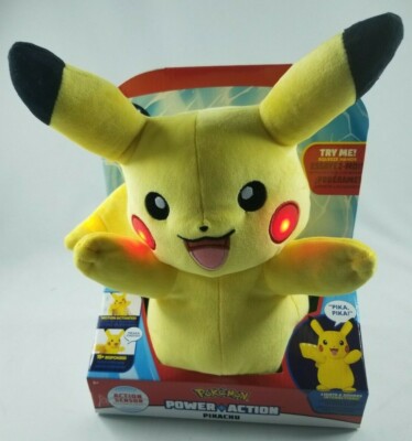 Pokemon Plush, Power Action Interactive PIKACHU - Lights and Sounds! | eBay