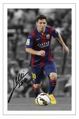 LIONEL MESSI FC BARCELONA AUTOGRAPH SIGNED PHOTO PRINT 2014/15 | eBay