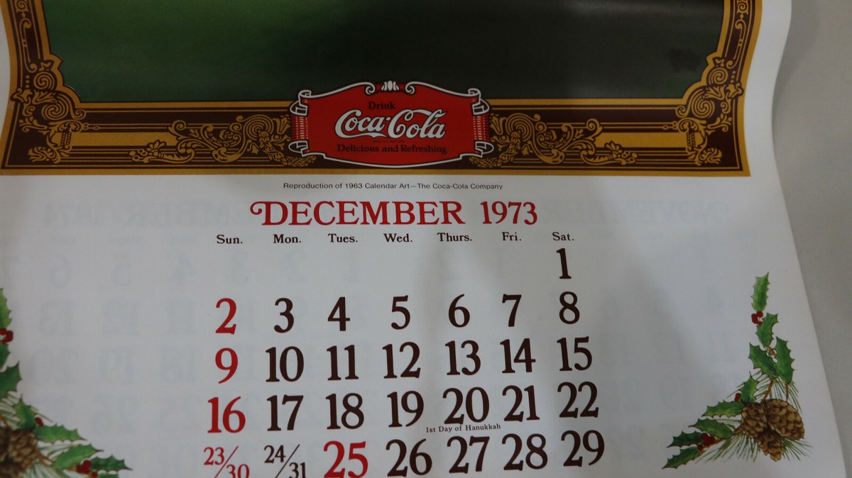 1973 1974 Coca Cola Calender