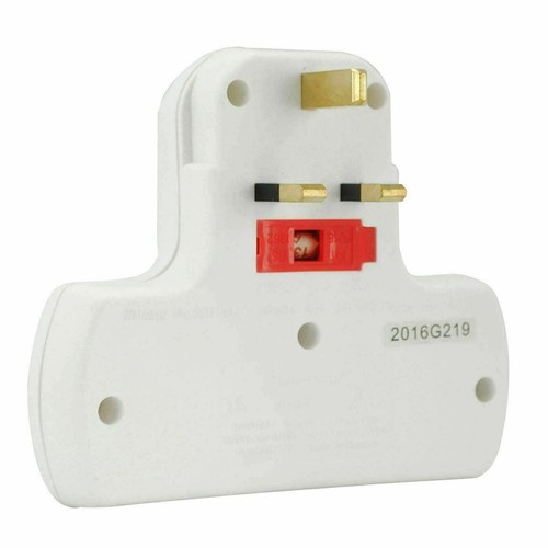 2 WAY Gang Multi PLUG ADAPTER WITH 2 USB PORT UK Wall SCOKET ADAPTOR ...