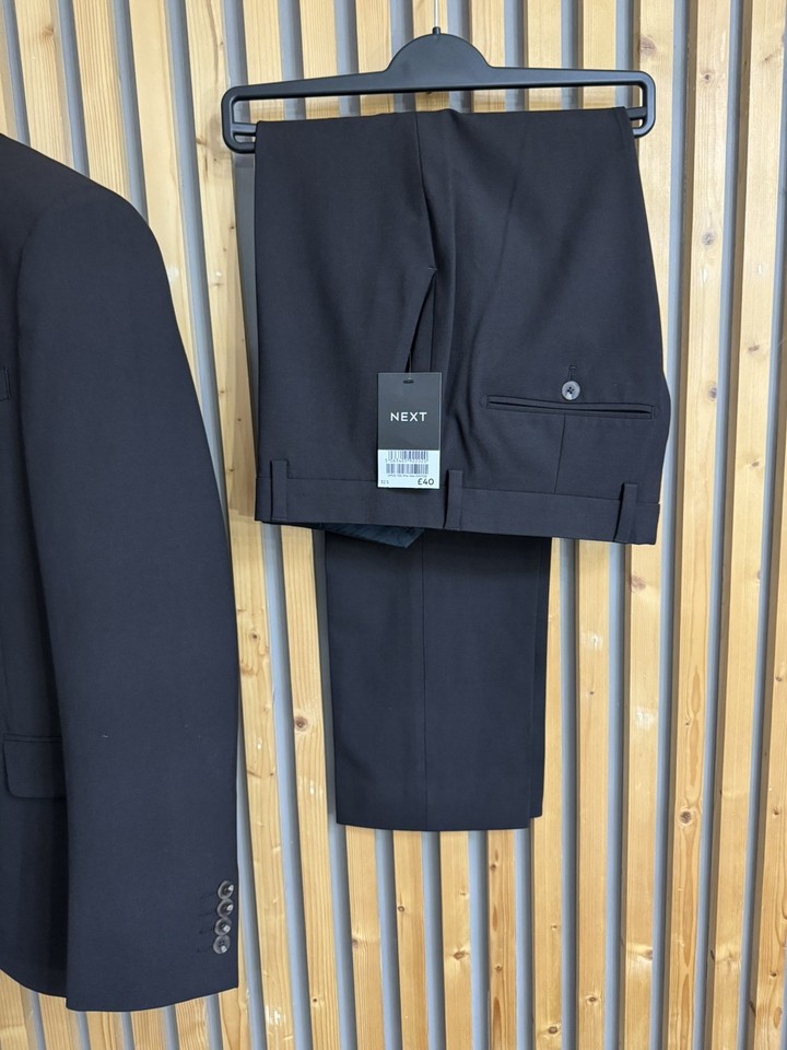 Next Two Pieces Mens Slim Fit Brown Suit. Jacket Size 38R & Trouser 32S ...