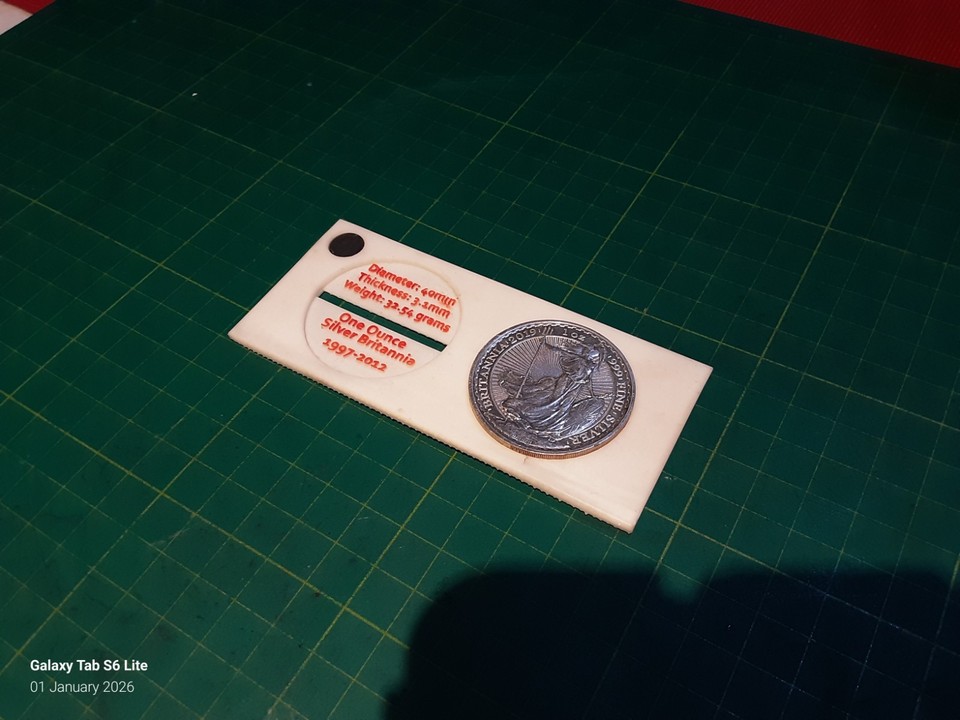 Silver Britannia One Ounce Oz Coin Testing Test Kit Rare Earth Magnet ...