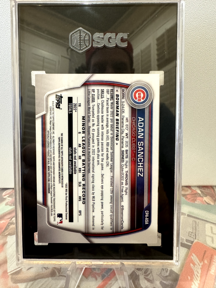 2023 Bowman Chrome Adan Sanchez 1st Auto Blue Raywave /150 Cubs CPA-ASA ...