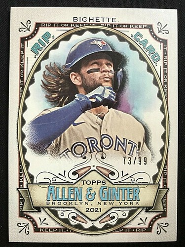 2021 Topps Allen & Ginter Rip Card #BB Bo Bichette #73/99 UNRIPPED | eBay