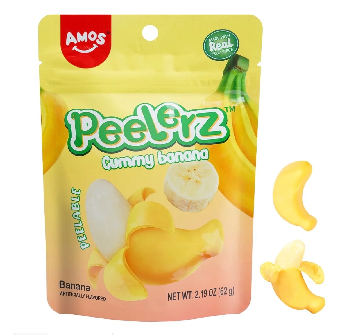 New Amos Peelerz Peelers Gummy Banana Peelable Fruit Candy Novelty