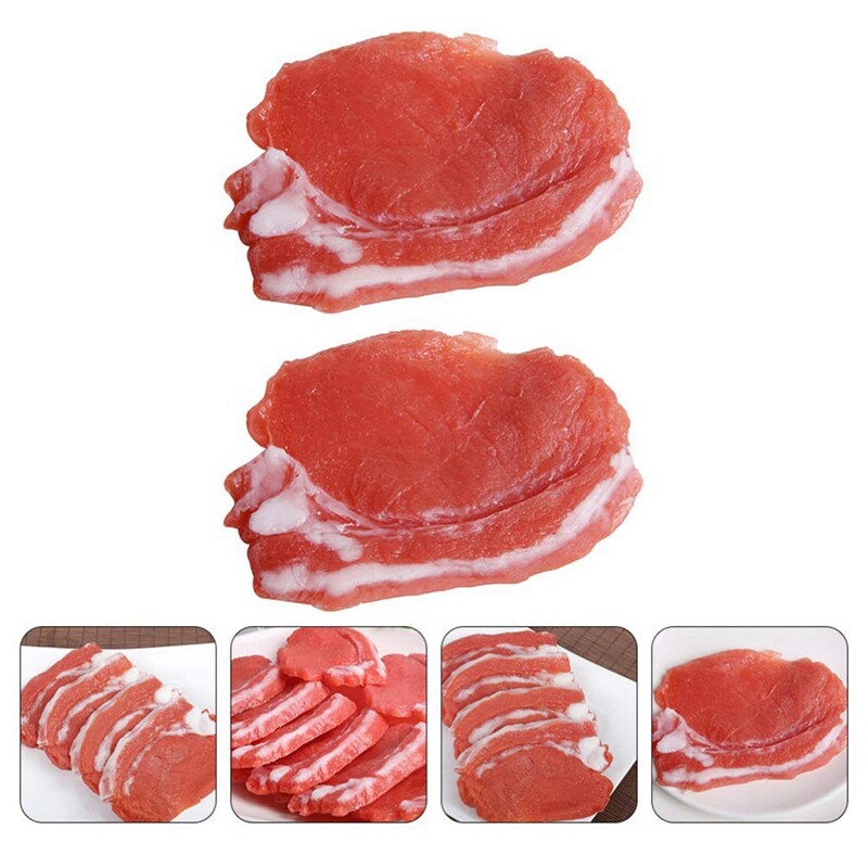 2Pcs Fake Cooked Fresh Pork Simulation Lifelike Meat Food Kitchen ...