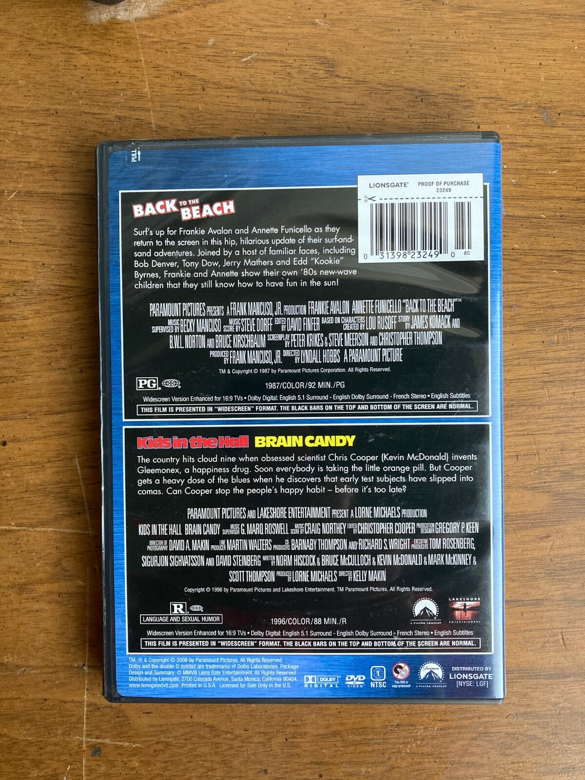 Back to the Beach/ Kids in the Hall - Brain Candy (DVD, 2008) for sale ...