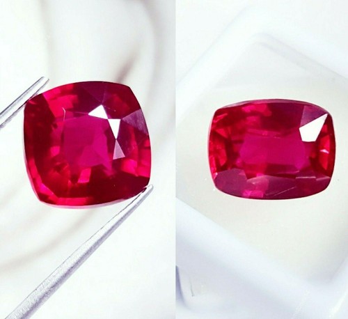 8-10 Cts Natural Madagascar Ruby Faceted Certified 2 Pcs Loose Gemstone ...