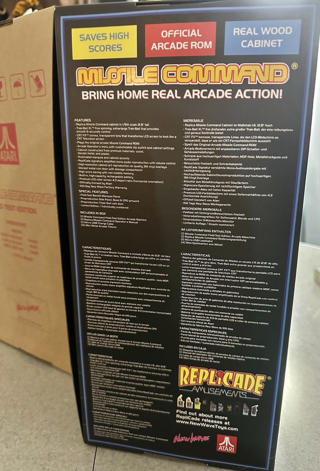 Missle Command New Wave Toys Replicade Field Test Edition Arcade 1/6 ...