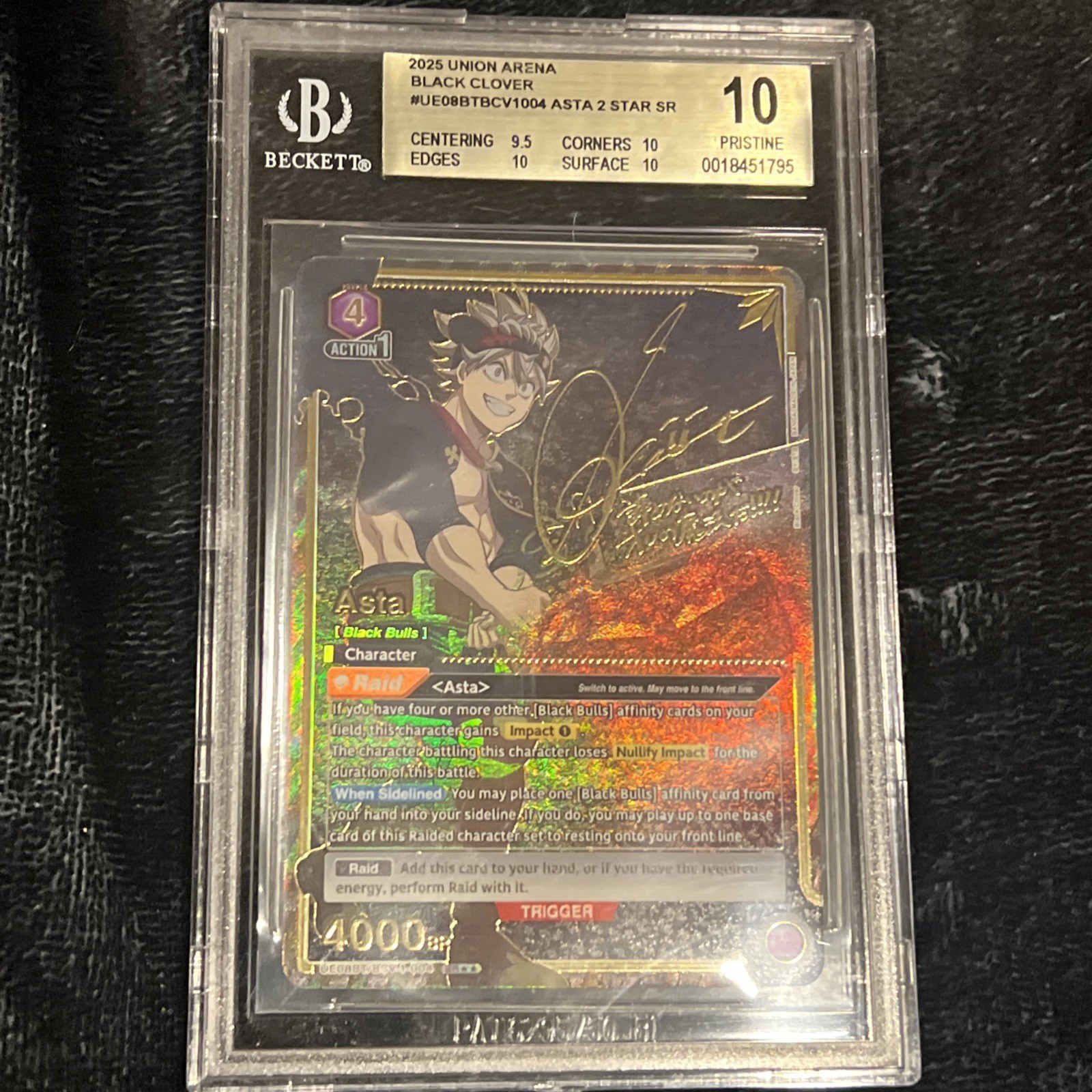 Union Arena TCG Asta 2 Star Signature Alt Art Holo BGS 10 pristine ...