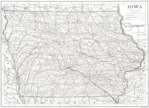 IOWA. Iowa 1910 old antique vintage map plan chart | eBay