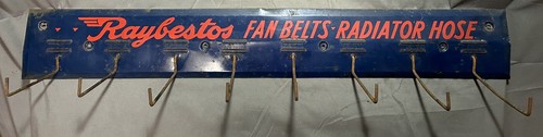 Vintage Raybestos Metal Advertising Sign Fan Belt Radiator Hose Car ...