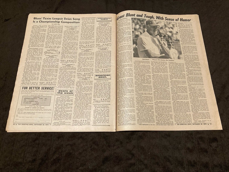 September 29, 1973 The Sporting News St. Louis Cardinals Lou Brock MLB ...