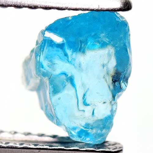 TOP IF FLAWLESS 2.85ct HEATED BLUE ZIRCON ROUGH 100%NATURAL FACET NR ...