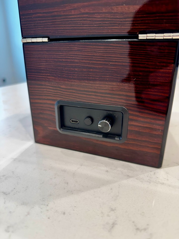 Automatic 2 Watch Winder Display Case USB-C Quiet Motor Wood Finish | eBay