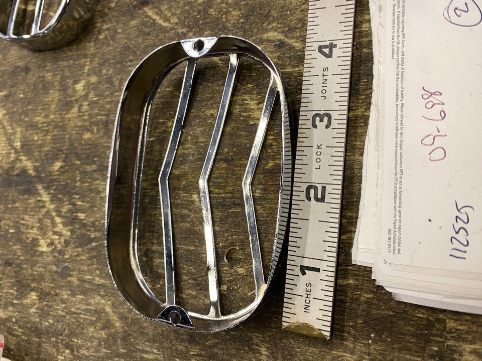Chevron Grille Chrome Harley Taillight Trim Shovelhead panhead Ironhead ...