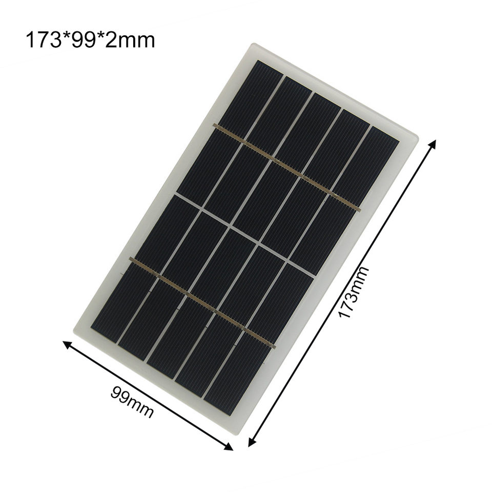 2W 5V Polycrystalline Solar Panel with For Alligator Clips for 3.7V ...