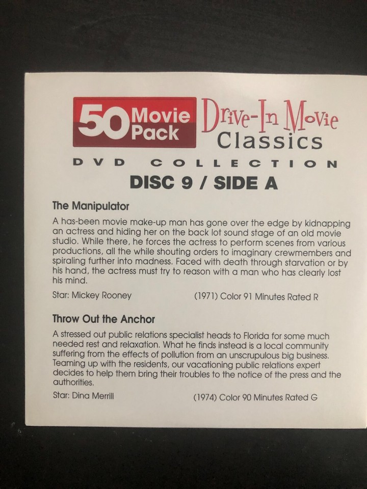 Drive-In Movie Classics 50 Movie Disc 9 | eBay