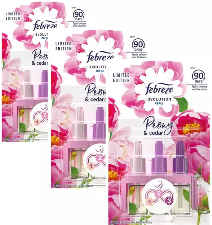 3x 20ml 3volution Febreze Ambi Pur 3Volution Plug In Refills 90 Days ...