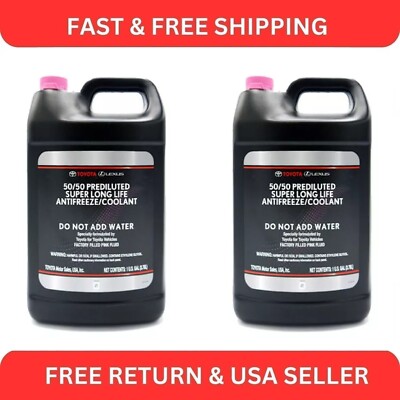 2 Gallons Super Long Life 50/50 Pink Antifreeze Coolant for Toyota ...