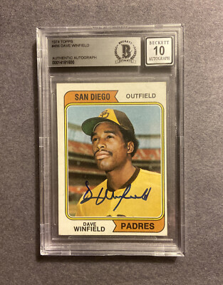 1974 Dave Winfield rookie signed.Padres auto.BAS "10" Autograph Card VG ...