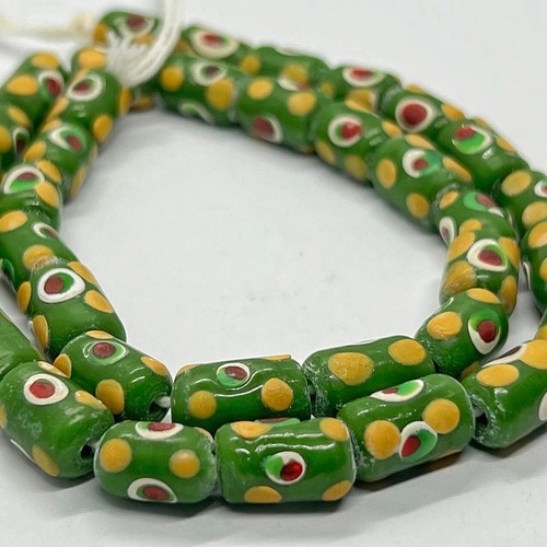 Vintage Handmade Necklace Materials Indonesian "Green Mata Tiung" Glass ...