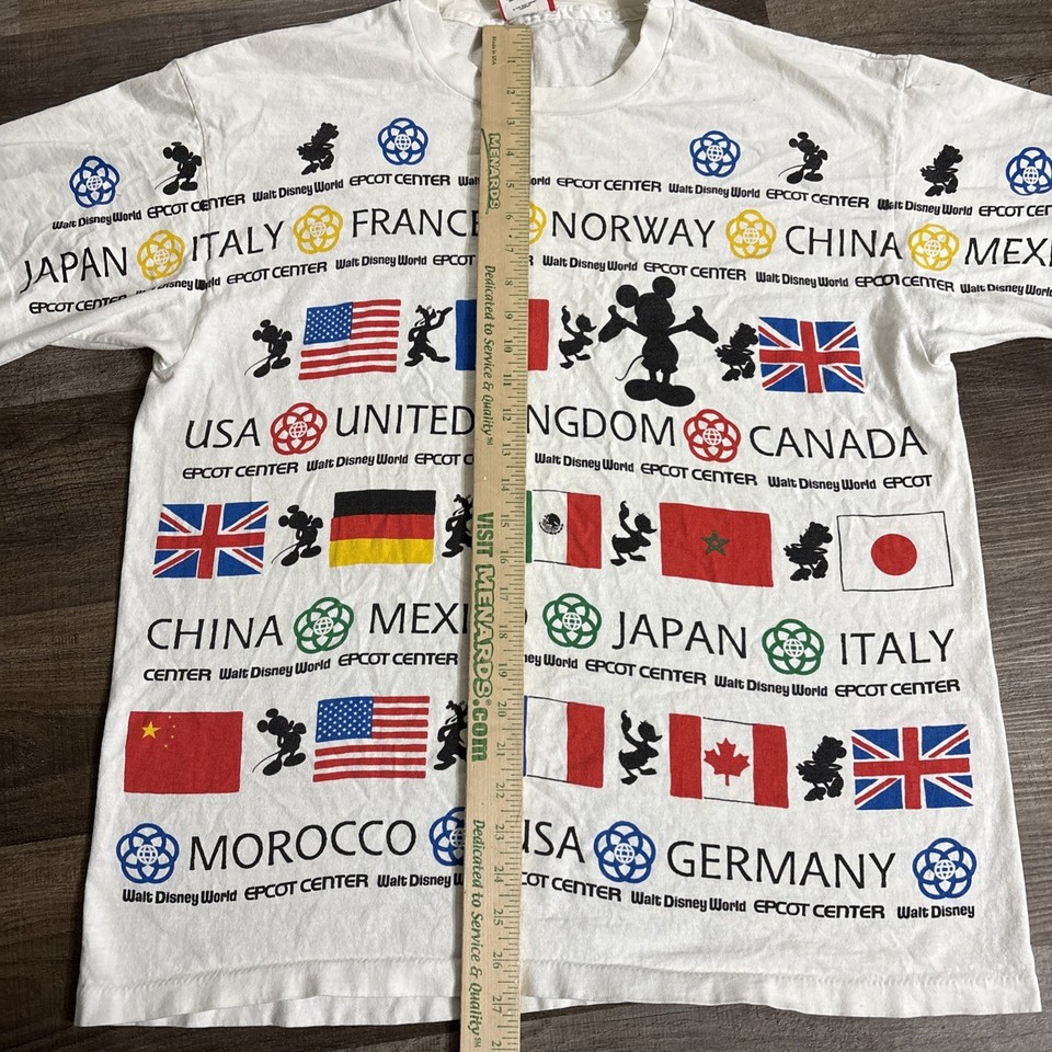 Vintage Disney Designs Epcot Country Flags All Over Print One Size Fits ...