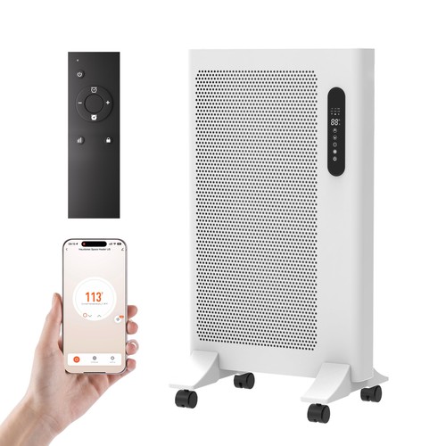 Mica Infrared Space Heater, 1500W Portable Panel Heater for Indoor Use ...