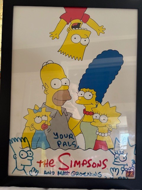 The Simpsons Autographed and Hand Drawn Poster From 1993 | eBay