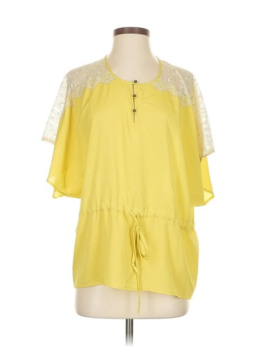 Bar III Women Yellow Short Sleeve Blouse XS | eBay