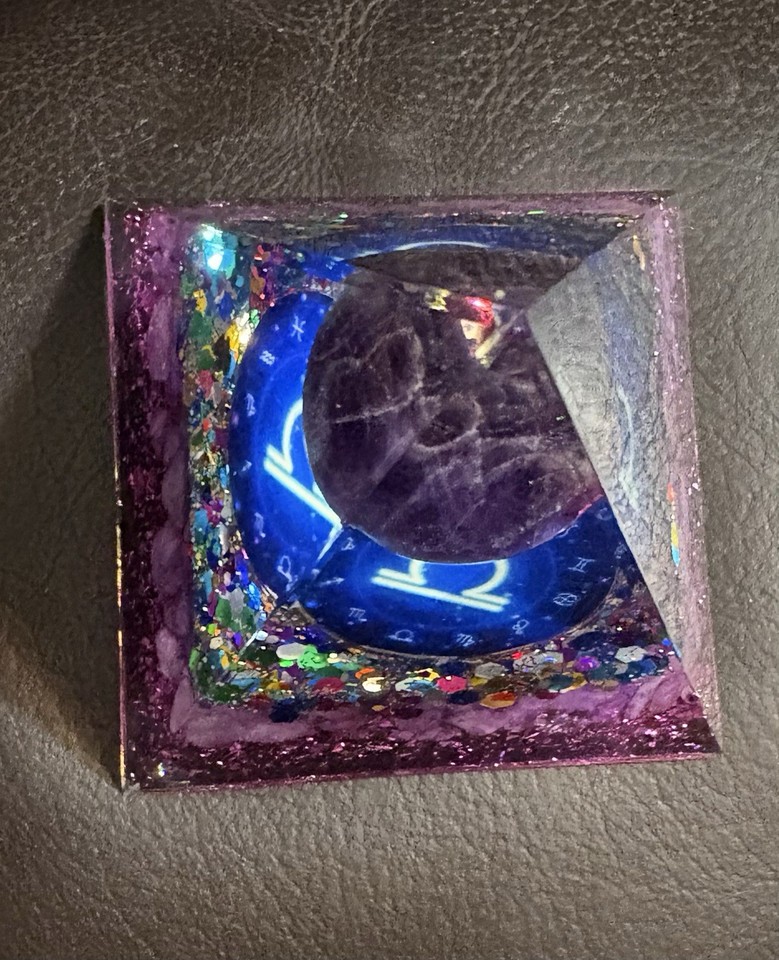 Orgone Pyramid Zodiac Libra Healing Natural Crystals And Resin 2x2x2in ...