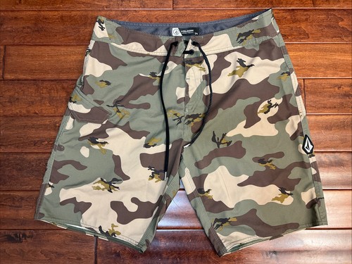 VOLCOM Mod Tech Board Shorts Men’s 34 Camo Camouflage Hybrid Swim Trunks | eBay