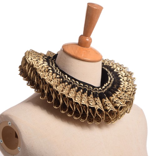 Renaissance Neck Ruff Ruffled Collar for Elizabethan Theater Dress Up ...