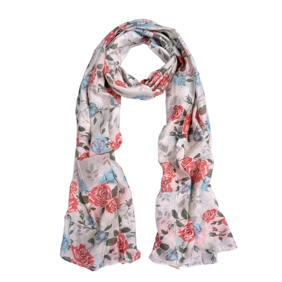 Elegant Roses Print Floral Scarf -Different Colors Available | eBay