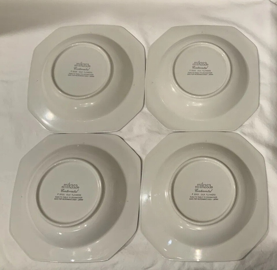 Mikasa Continental Silk Flowers Rim Soup Bowl Square Floral 8 1/2 ...