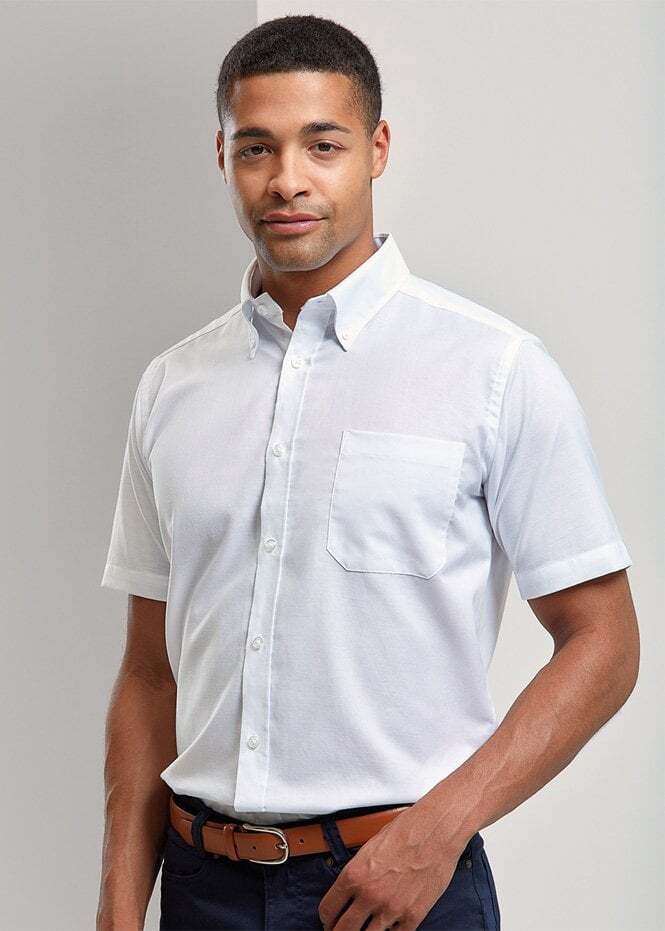 Premier Signature Oxford Short Sleeve Shirt PR236 | eBay UK