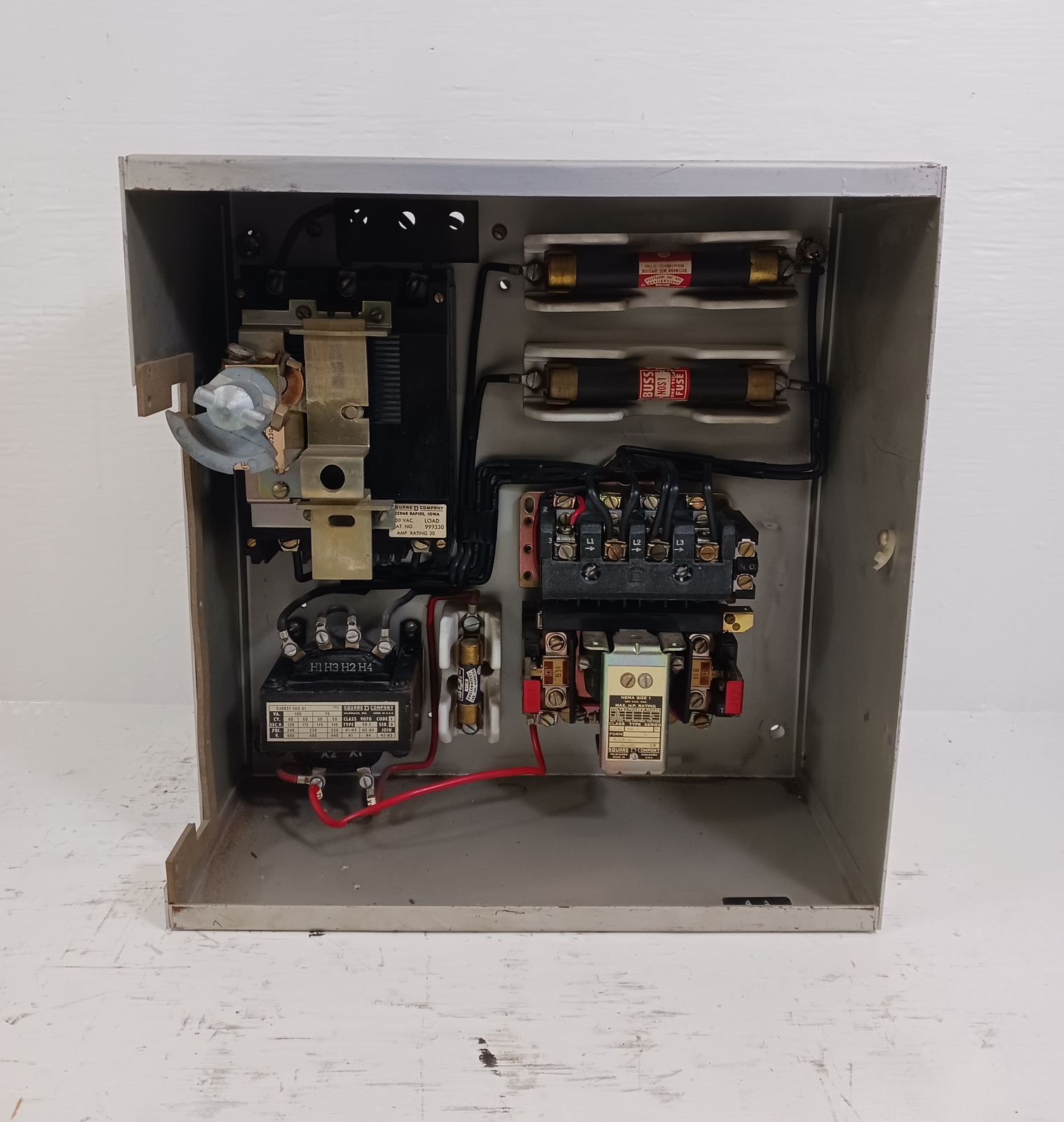 Square D Model 3 30A Breaker Size 1 Starter 15" MCC Bucket 30 Amp Class ...