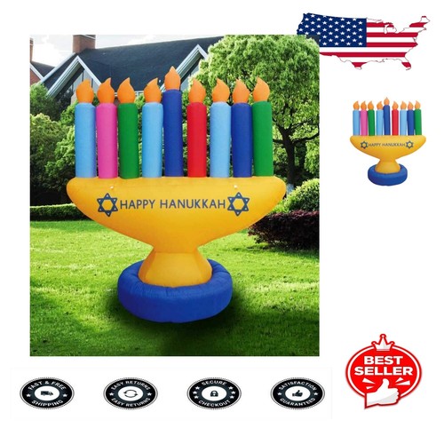 7' Inflatable Hanukkah Menorah with LED Lights - Vibrant Indoor/Outdoor ...