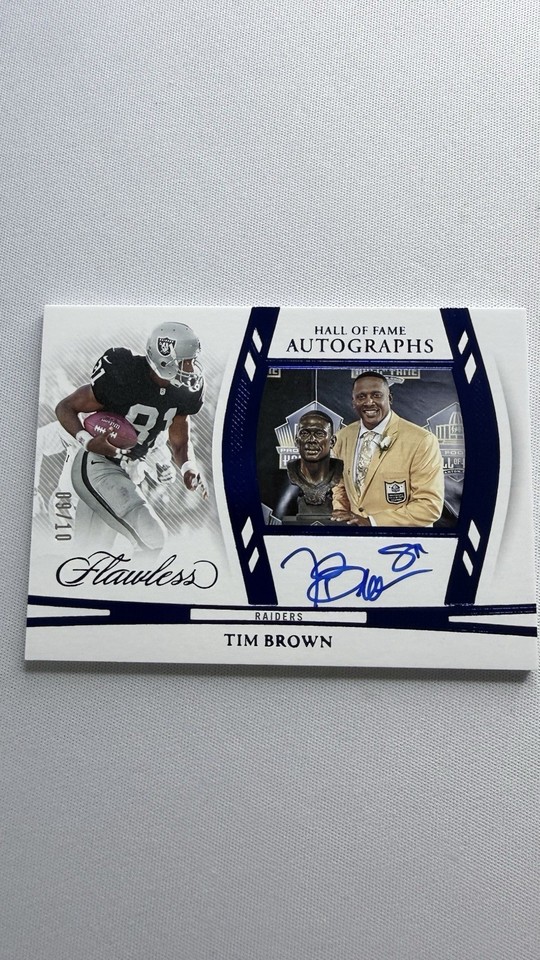 2024 Panini Flawless Football TIM BROWN HOF AUTO 9/10 #HOF-TBN | eBay