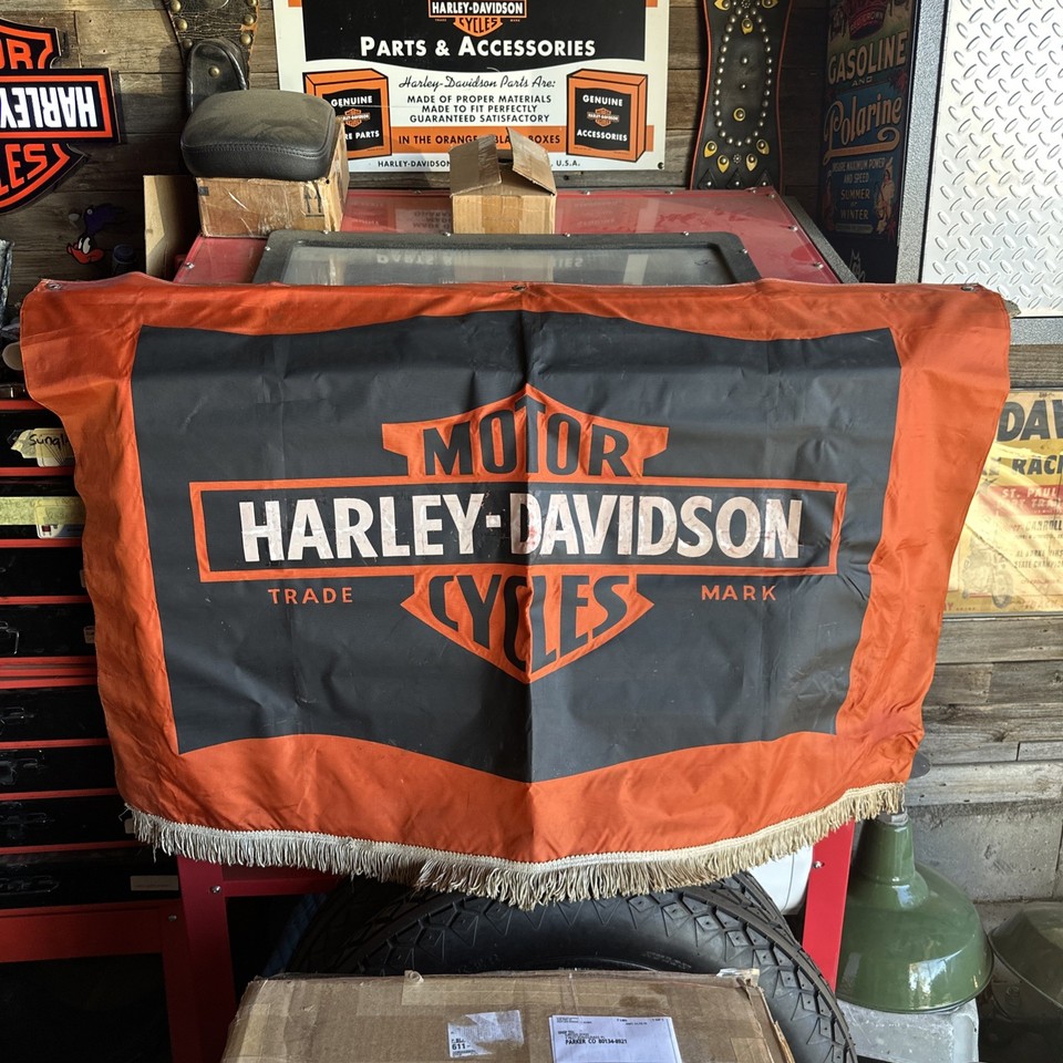 RARE 40s50s60s HARLEY DAVIDSON DEALERSHIP BANNER SIGN Knucklehead ...