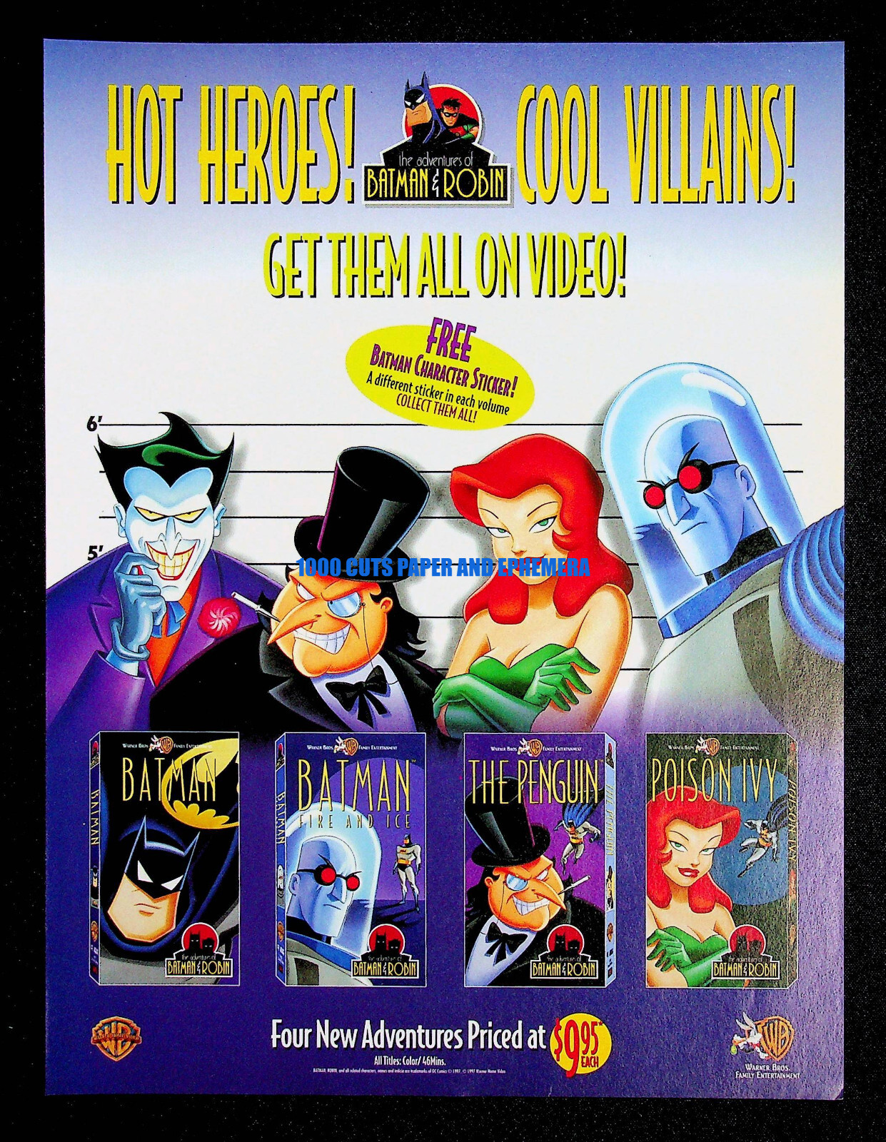 Batman the Animated Series VHS Warner Bros 1997 Print Magazine Ad ...