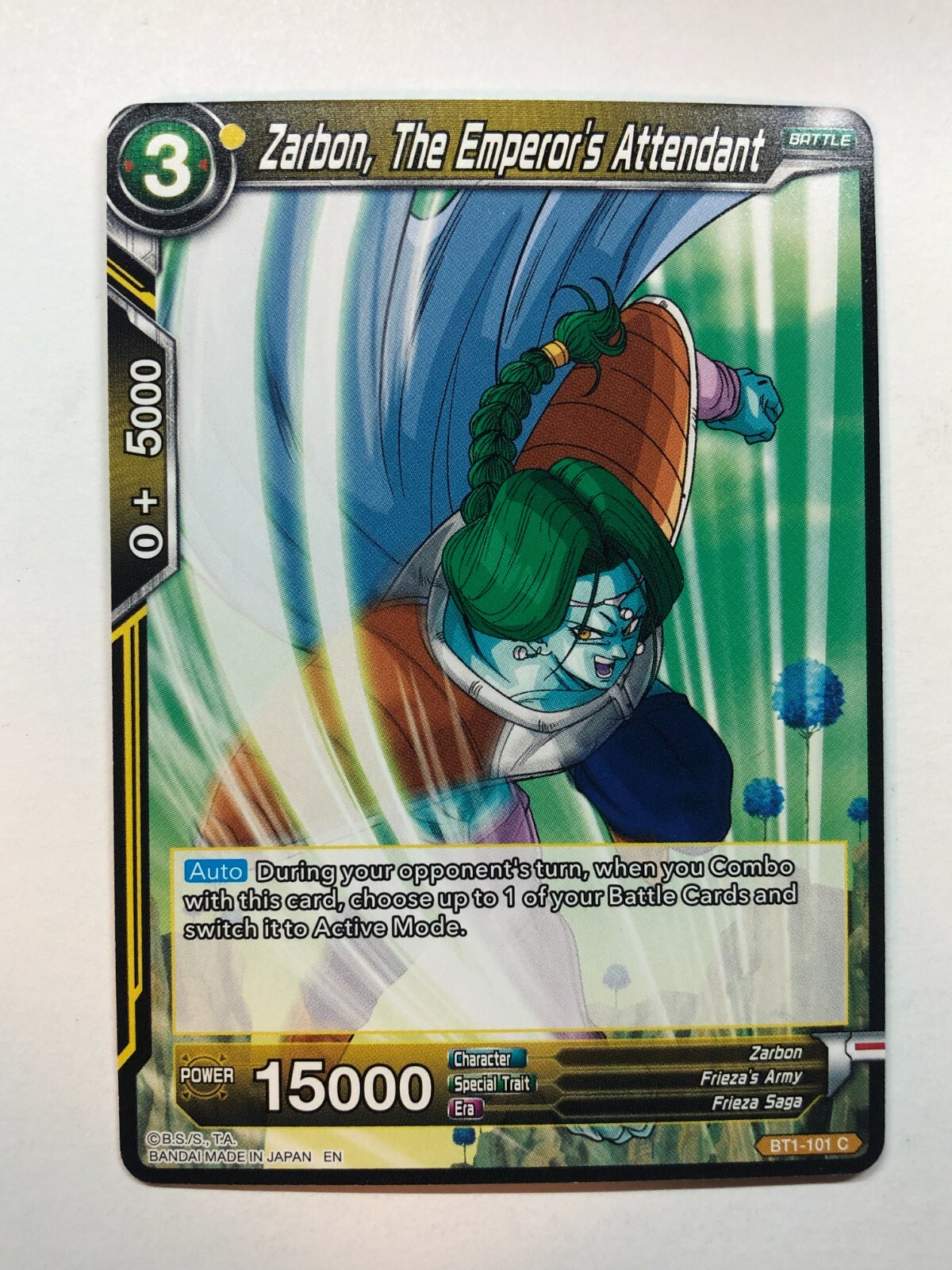 DBS CCG Battle Evolution Zarbon, The Emperor's Attendant BT1-101 NM/M ...