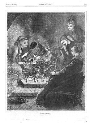 All Hallows Eve - Halloween - 1871 Historical Print | eBay