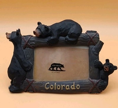 6"x 4" Colorado Picture Frame With 3 Whimsical Black Bears | eBay