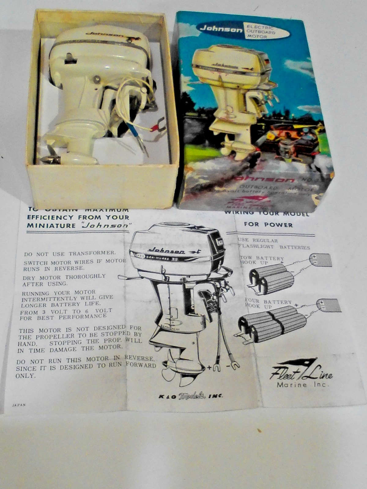 JOHNSON FLEET LINE TOY OUTBOARD MOTOR With Original BOX--RUNS | eBay