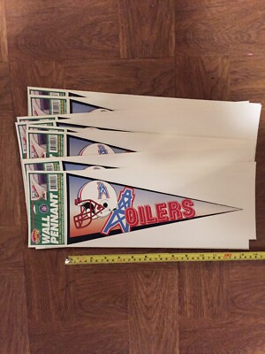 Vintage Lot Of 12 Houston Oilers Self Stick Wall Pennants Peel & Place ...