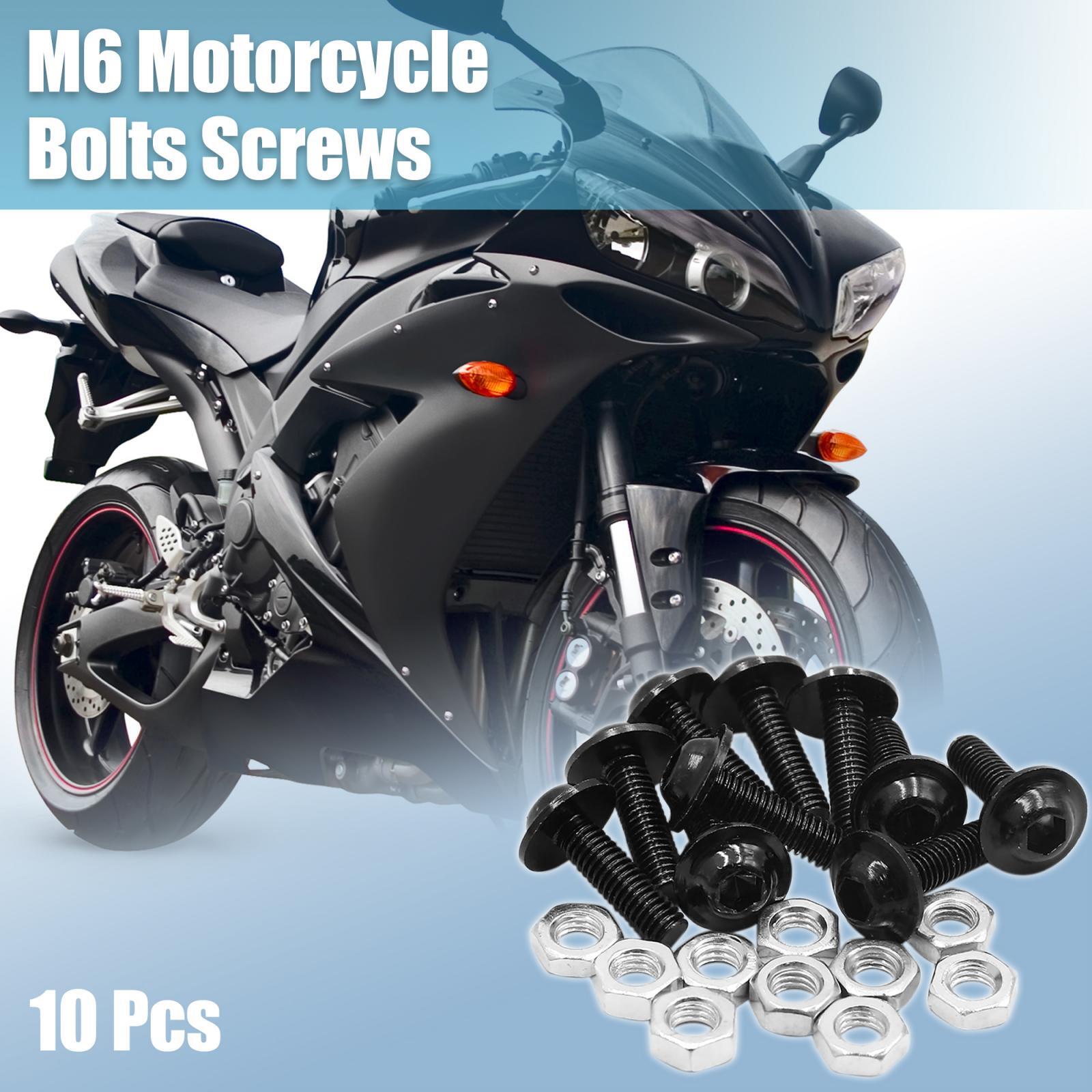 10pcs M6 Black Aluminum Alloy Hex Socket Head Motorcycle Bolts Bumper ...